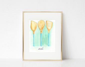 Kitchen utensil art | Etsy