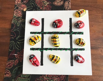 Stone tic tac toe | Etsy