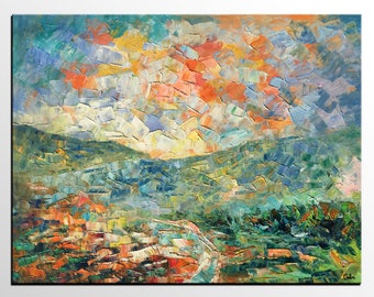 Large Art Landscape Painting Abstract Art by Topart007 on Etsy