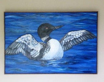 Original loon art | Etsy