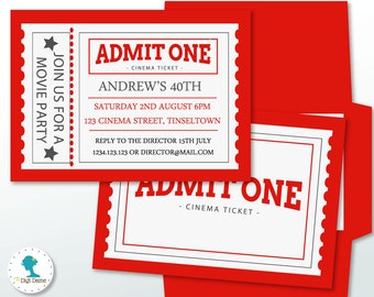 Diy movie ticket | Etsy