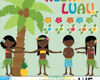 Hula girl clip art | Etsy