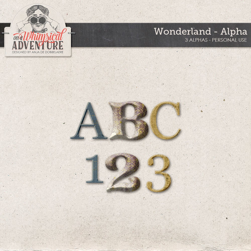 Blue Wonderland Digital Alphabet Clip Art Chunky Alpha