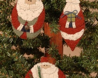 Items similar to Christmas Cards Primitive Santa Ornie Folk Art Blank ...