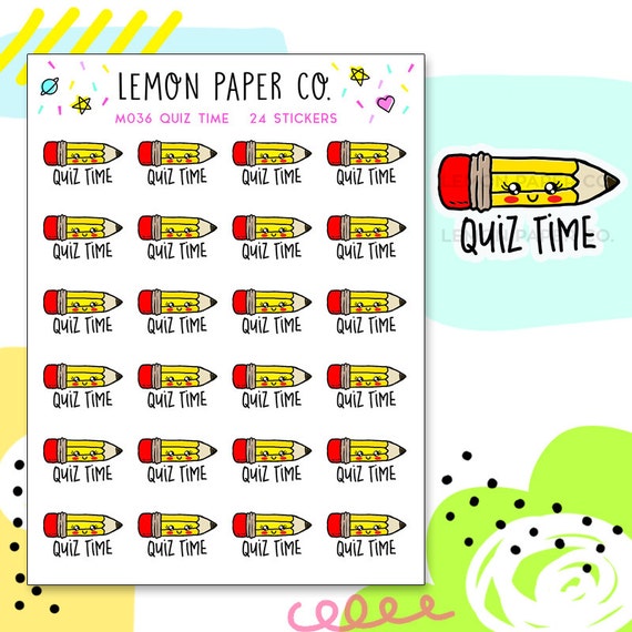 M036 Quiz Time Kawaii Planner Stickers