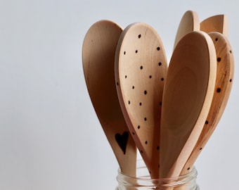 Wood burned spoons | Etsy