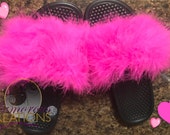 Fur slides | Etsy