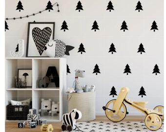Pine tree wall decal | Etsy
