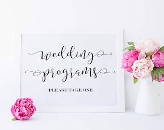 Wedding program sign | Etsy