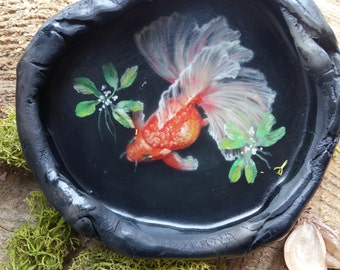 Resin fish painting | Etsy