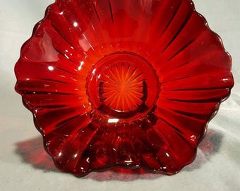 Ruby red candy dish | Etsy