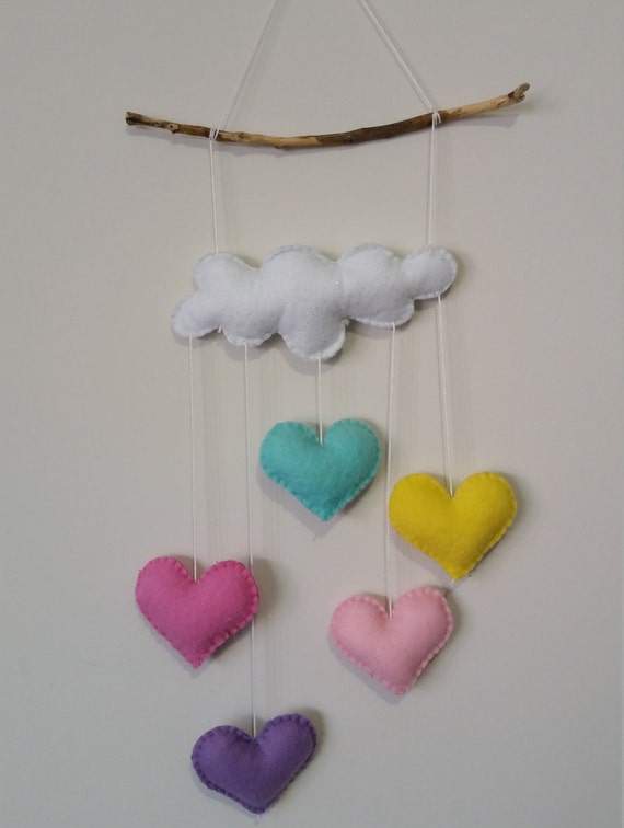 Items similar to Heart felt mobile/wall hanging on Etsy