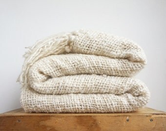 Organic Wool Blankets and Cover Pillows by TexturableDecor on Etsy