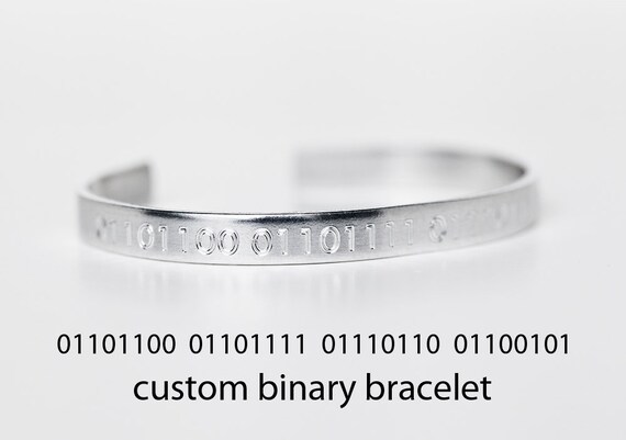 Engraved Custom Binary Bracelet Custom Bracelet Binary