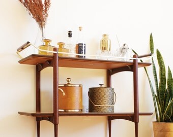 Teak bar cart | Etsy