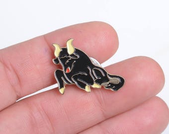 Bull lapel pin | Etsy