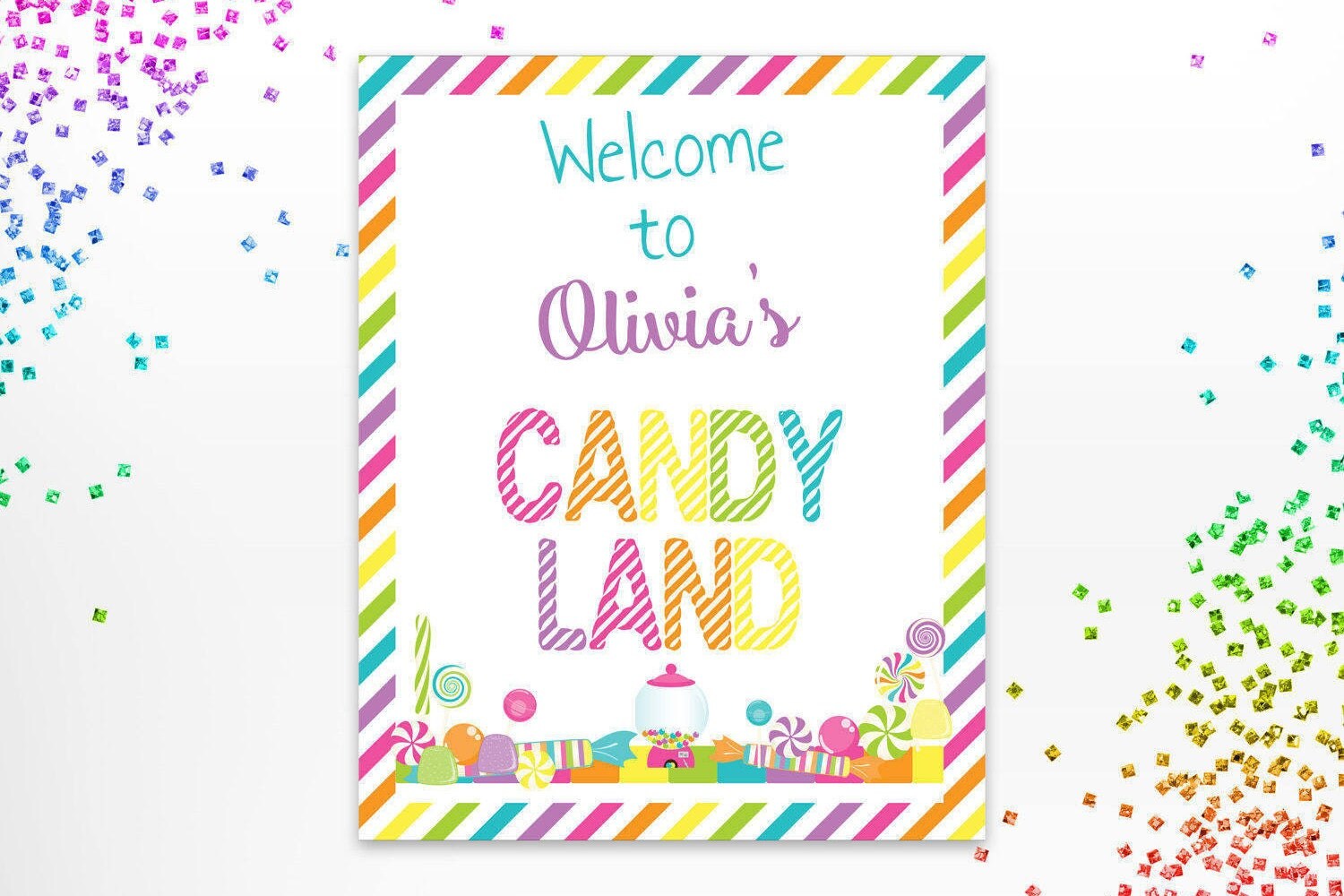 Candyland Welcome Sign Candy Land Yard Door Sign