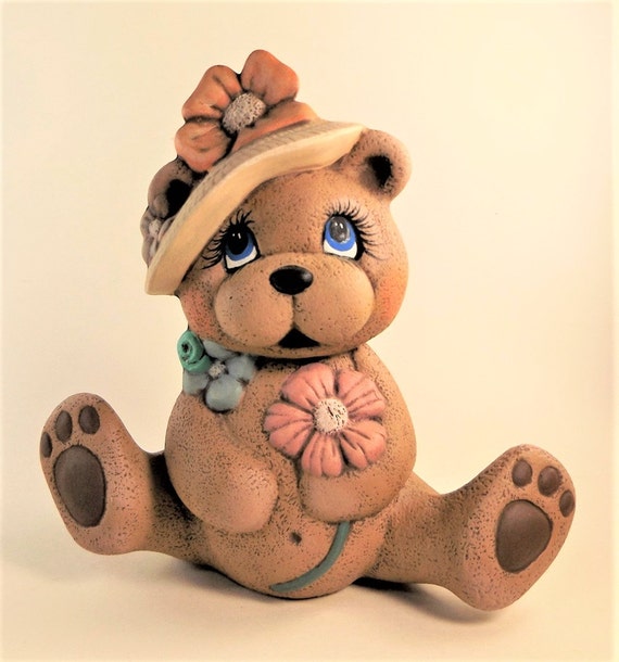Teddy Bear Ceramic Teddy Bear Hand Painted Teddy Bear