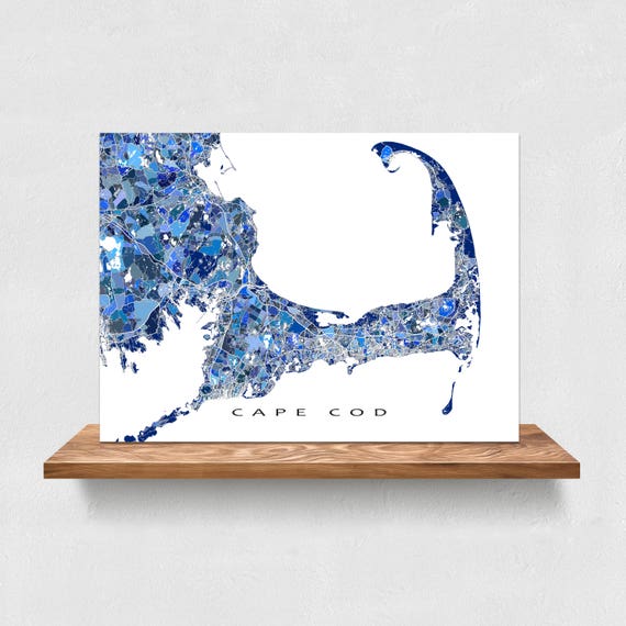 Cape Cod Art Cape Cod Massachusetts Map Print Provincetown