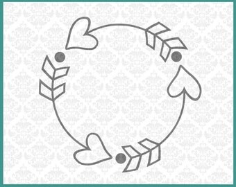 Boho monogram svg | Etsy