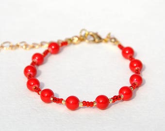 Red coral bracelets | Etsy