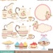 Vintage Tea Time Digital Clipart Tea Party Clipart Rose