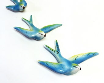 Ceramic blue birds | Etsy