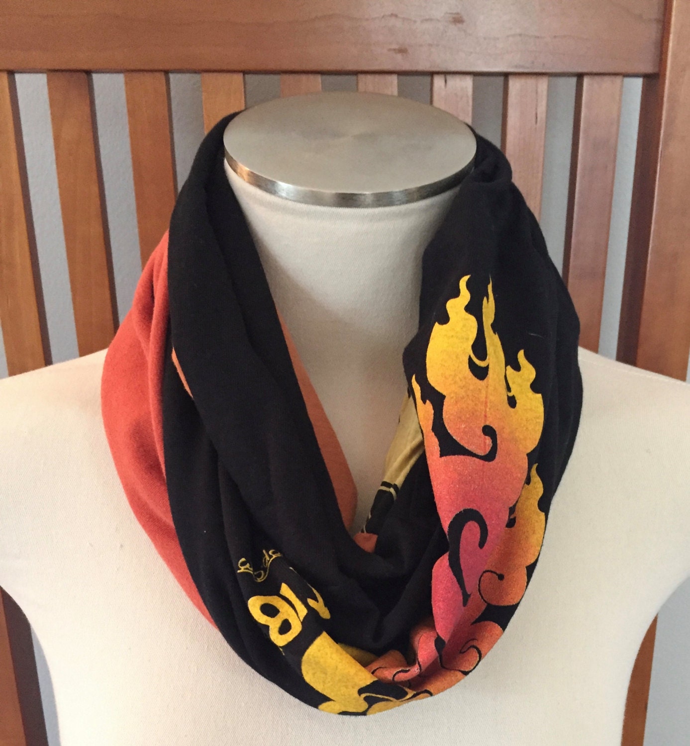 Buddha Loop Scarf Yoga Tibet scarf Black Yellow n Amber