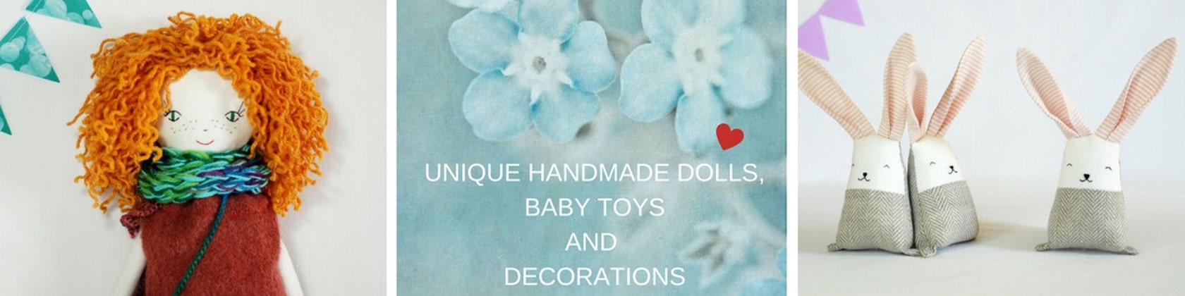 Handmade rag dolls and soft animal toys for children by Jumatamade