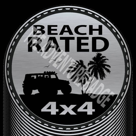 Beach Rated Jeep Badge – Jeep Wrangler Beach Badge – VHGMX