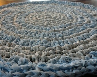 Blue round rug | Etsy