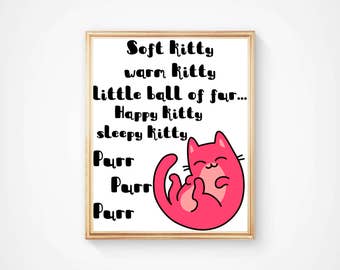 Soft kitty lyrics | Etsy