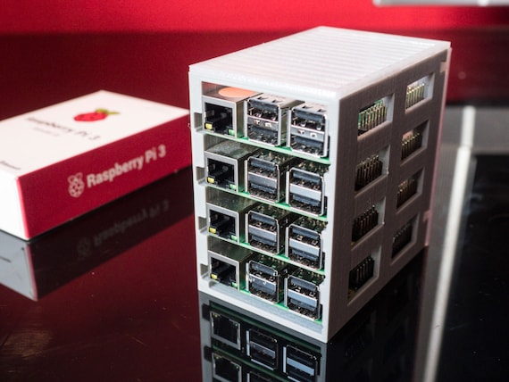 Winzige Raspberry Pi Server-Rack / Cluster Fall 4 Plätze