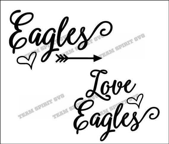 Love Eagles Script SVG DXF EPS Silhouette Studio Eagles