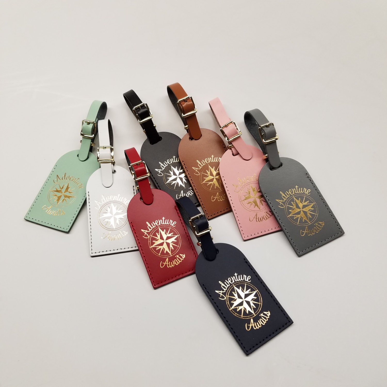 Adventure Awaits with Compass Luggage Tag Gifts Traveler