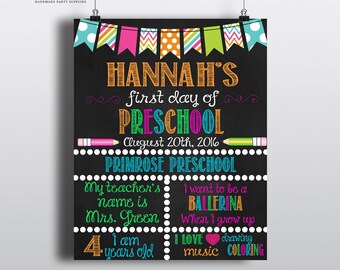 Last Day of Preschool Chalkboard / Last Day Chalkboard Sign