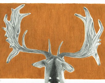 Antler drawing | Etsy
