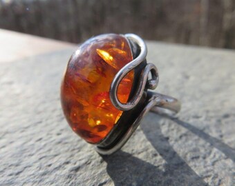 Amber ring | Etsy
