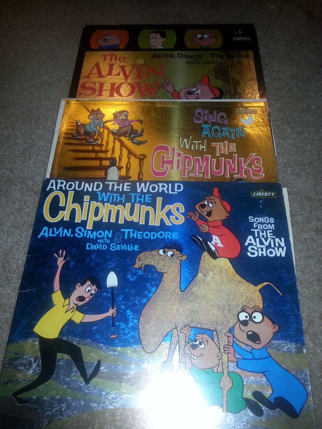3 Vintage Alvin and the Chipmunks Albums 1960's