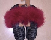 Fur slides | Etsy
