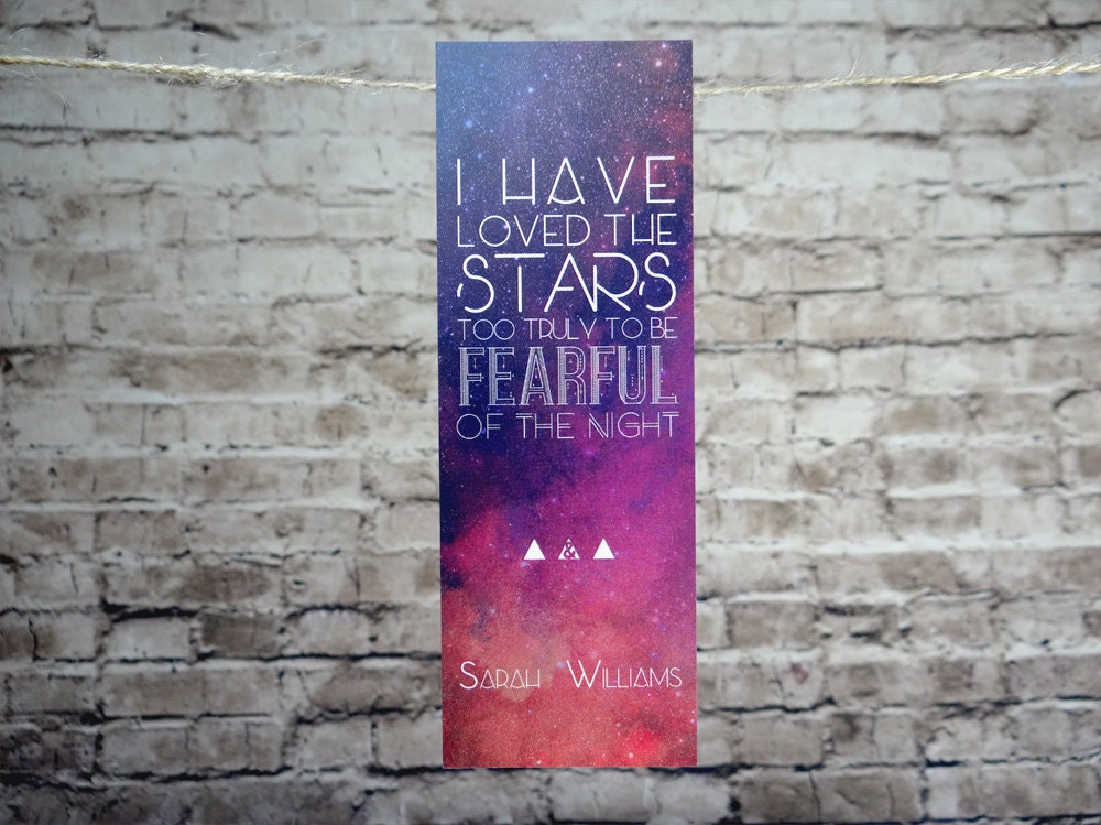 Sarah Williams Literary Quote Galaxy Bookmark Bookworm