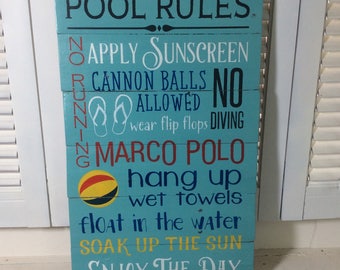 Swimming pool signs | Etsy