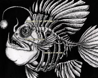 Angler fish print | Etsy