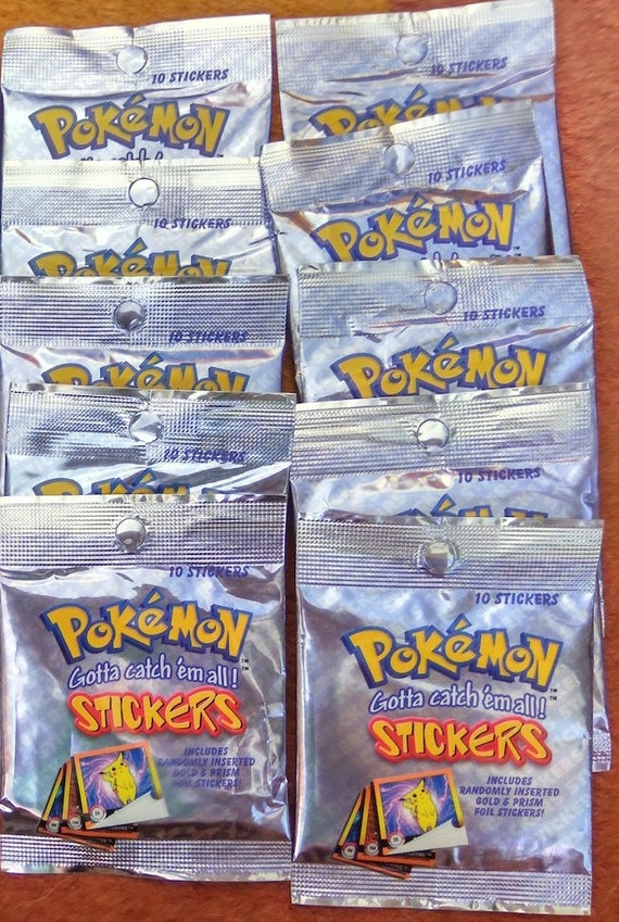 Lot of 10x packs Pokemon Stickers original vintage