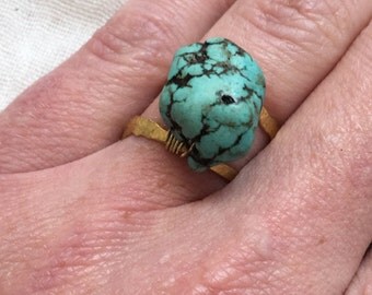 Unique turquoise gold ring related items | Etsy