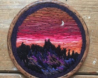 Moon embroidery | Etsy