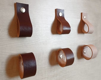 Leather drawer pulls | Etsy