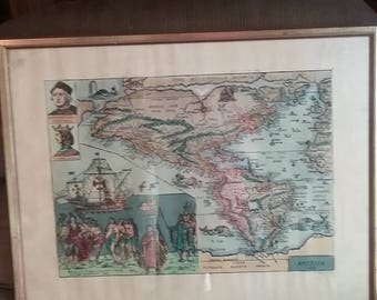 1703 U.S. MAP Nice Map Old America Mexico Gulf Unique