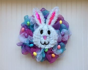Easter bunny wreath | Etsy