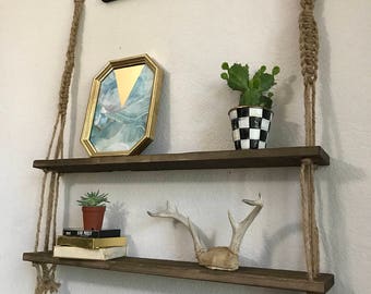 Hanging rope shelf | Etsy